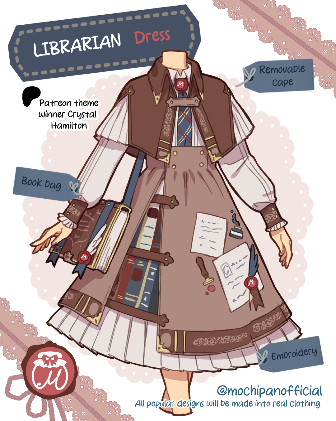 (Interest Check) Librarian Dress – Mochipan