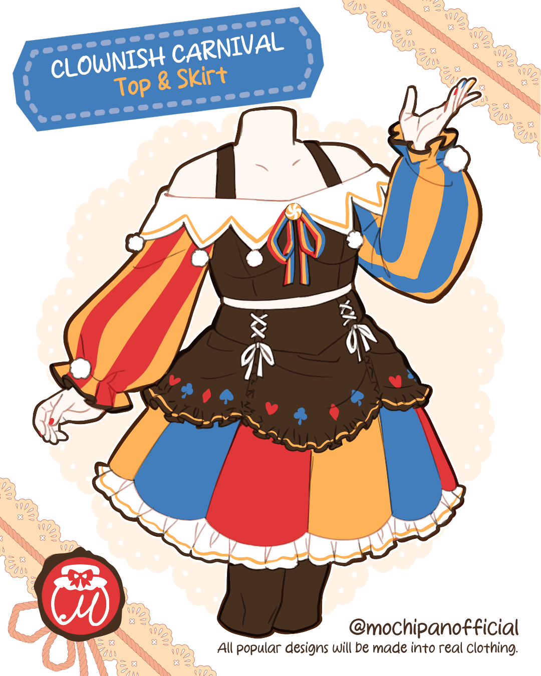 (Interest Check) Clownish Carnival Top & Skirt – Mochipan