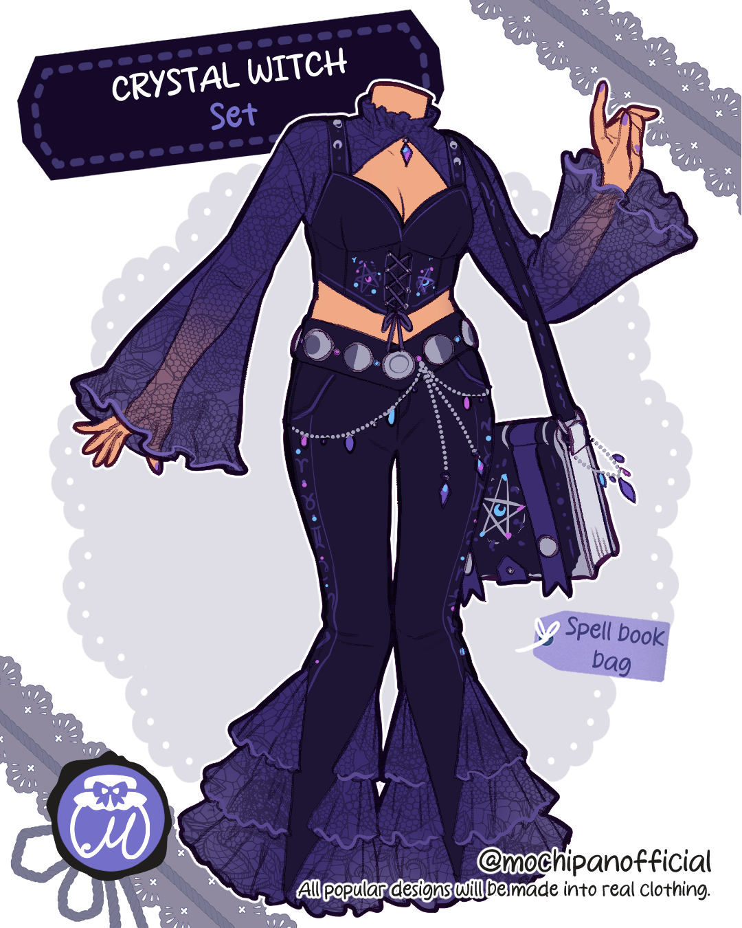 (Interest Check) Crystal Witch Outfit Set & Book Bag – Mochipan