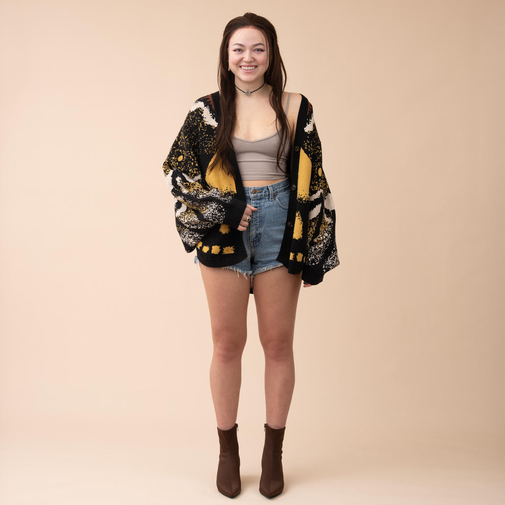 Death's Head Moth Cardigan - Gothic Bold - Mochipan