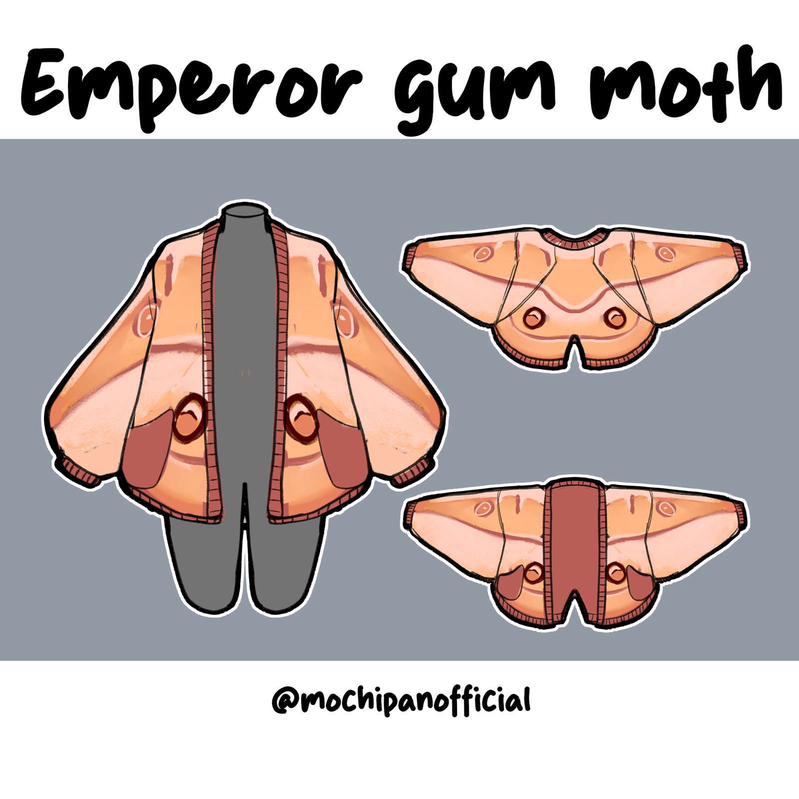 Emperor Gum Moth Cardigan - Regal Refined - Mochipan