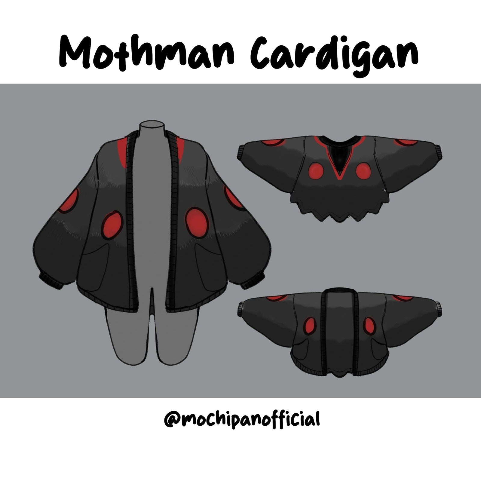 Mothman Cardigan - Unique Intrigue - Mochipan