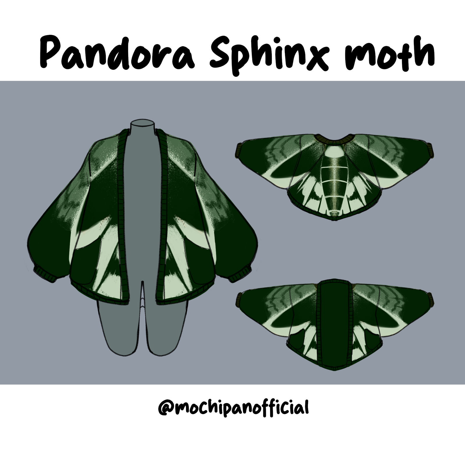 Pandora Sphinx Moth Cardigan - Exotic Drama - Mochipan