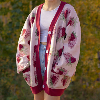 Raspberry Cardigan - Soft & Warm - Mochipan