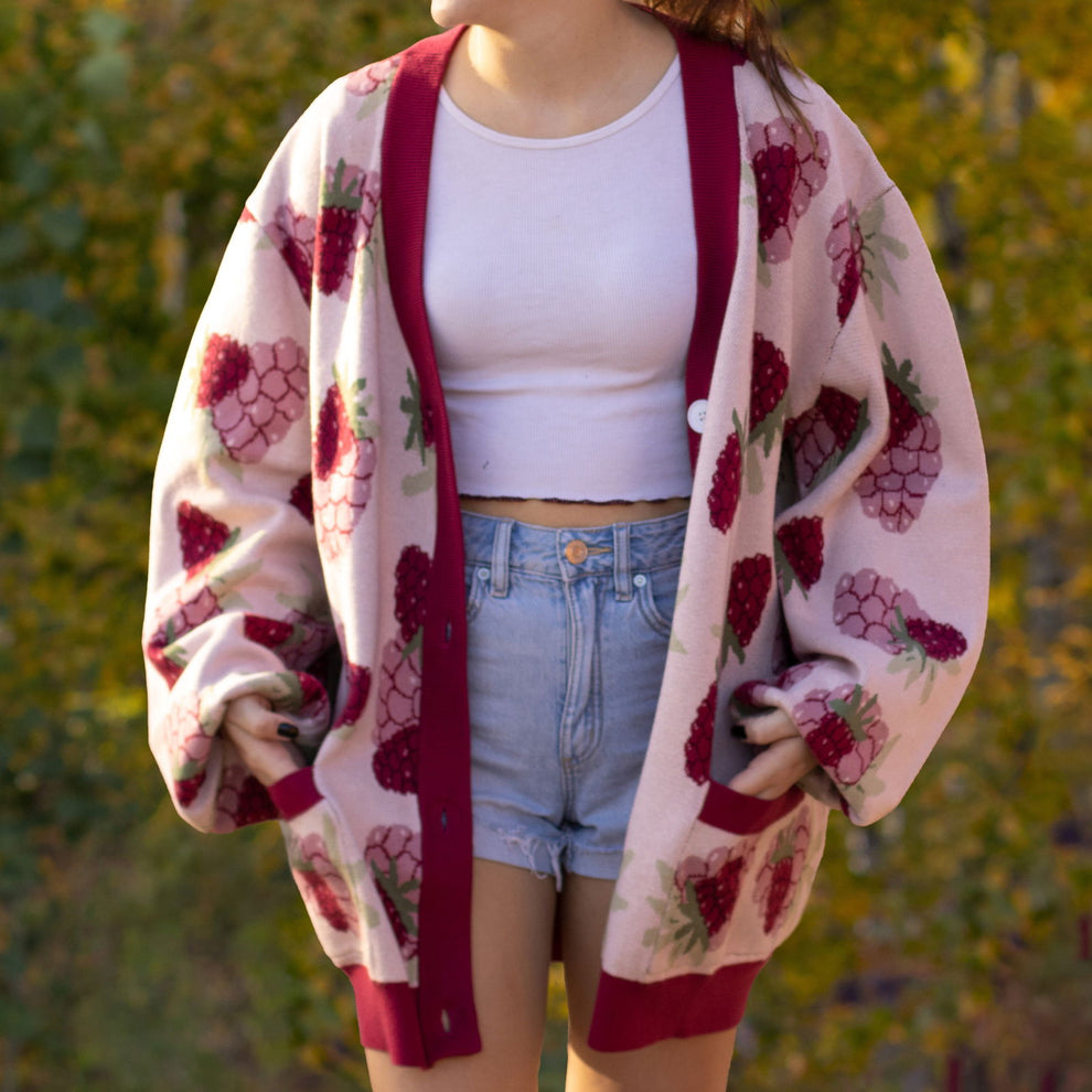 Raspberry Cardigan - Soft & Warm - Mochipan