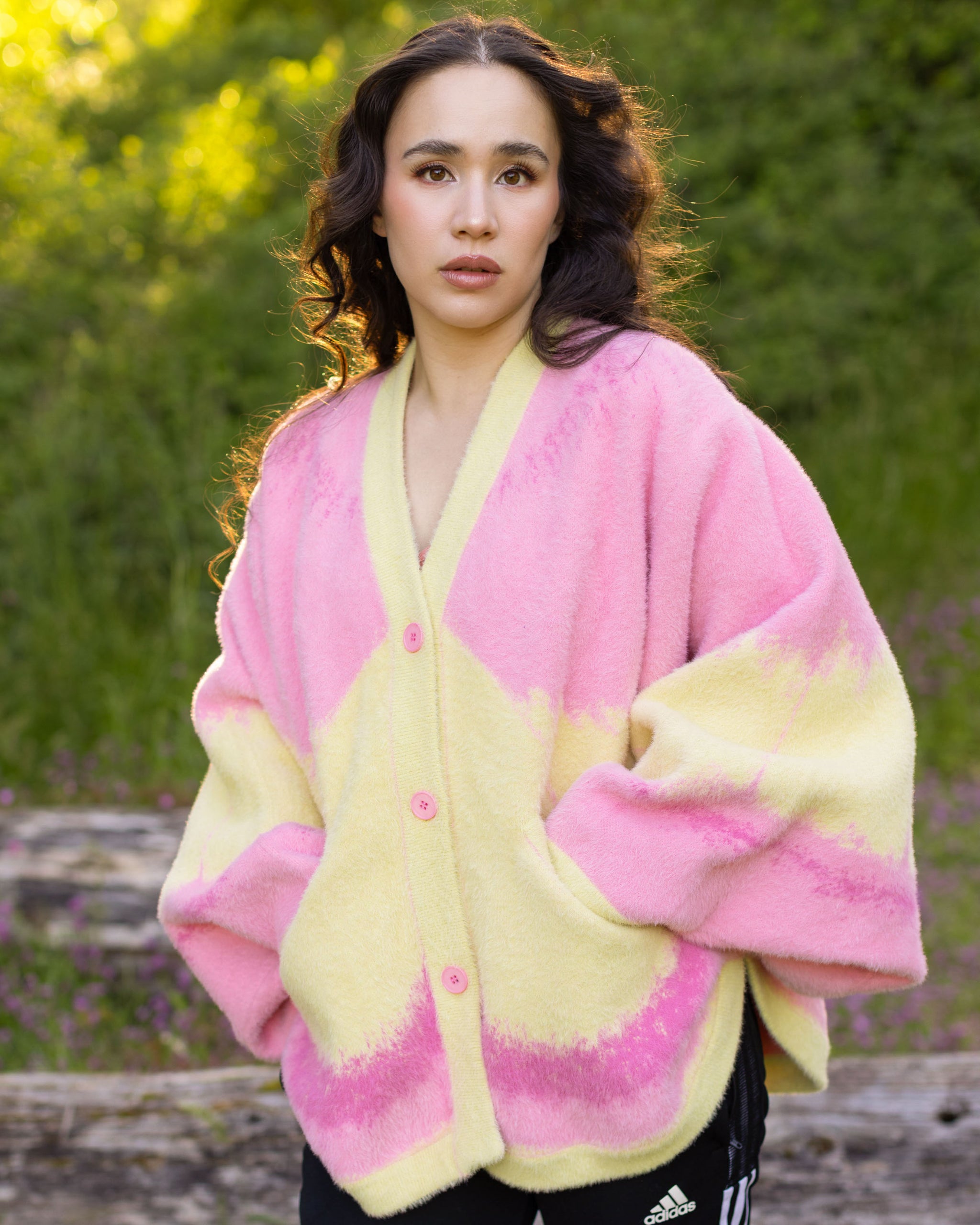 Rosy Maple Moth Cardigan - Vibrant Cozy - Mochipan