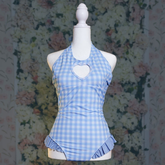 Blue Gingham Swimsuit by Shibuya - Mochipan