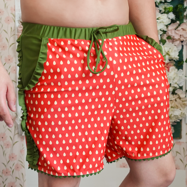 Strawberry Swim Trunks - Bright & Cheerful - Mochipan