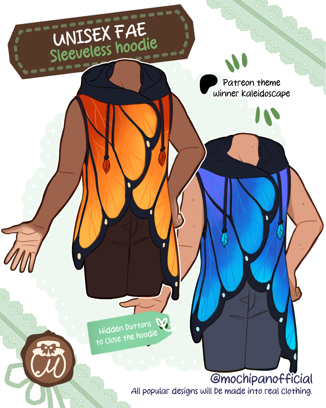 (Interest Check) Butterfly Fae Sleeveless Hoodie – Mochipan